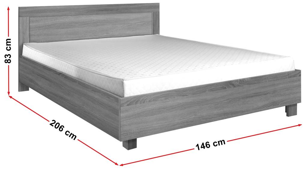 Manželská postel 140 cm Camber C23 (dub sonoma) (s roštem). 606042