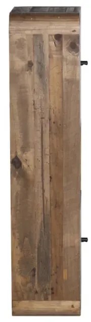 furniture-nabytek.cz - Masivní koupelnová skříňka Dingora z recyklované borovice a MDF, lakovaná, přírodní / šedá – 40×25×110 cm