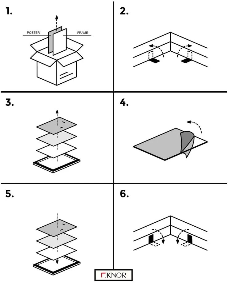 Sada plakátů v rámu 4 ks 32x42 cm