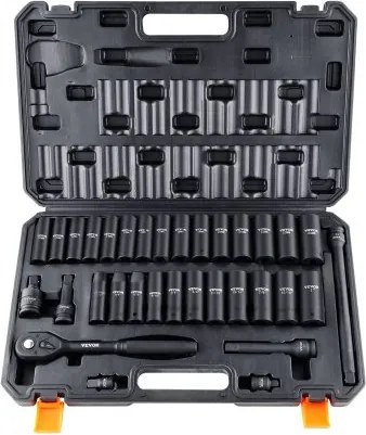12,7 mm sada rázových nástavců, 33dílná sada nástavců SAE 1–2,5 cm