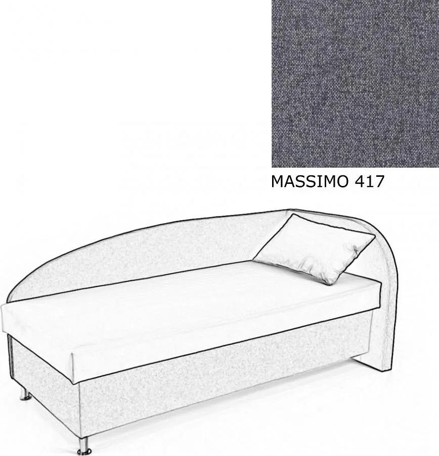 Dřevona - Elitte Čalouněná postel AVA NAVI, s úložným prostorem, 90x200, pravá, MASSIMO 417