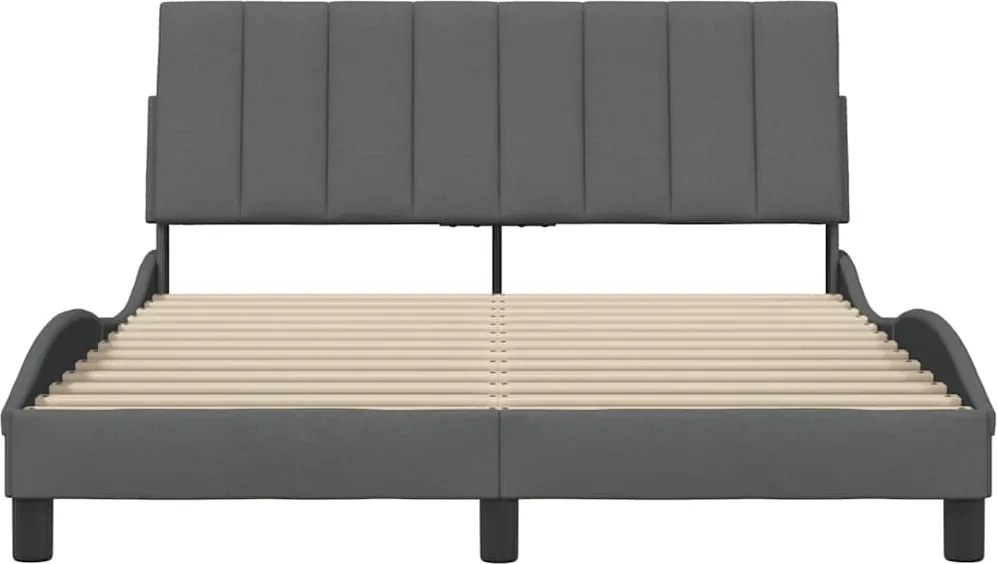 Rám postele bez matrace Hanko tmavě šedý 140 x 190 cm textil 3310385