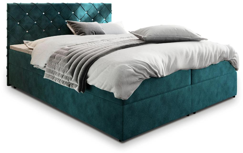 MSL Kontinentální čalouněná postel RIVOL (160 x 200 cm) Barva látky: MAGIC VELVET 2240