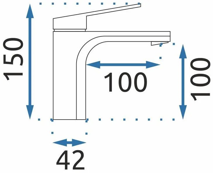 Umyvadlová baterie REA MARCO nízká, gun grey