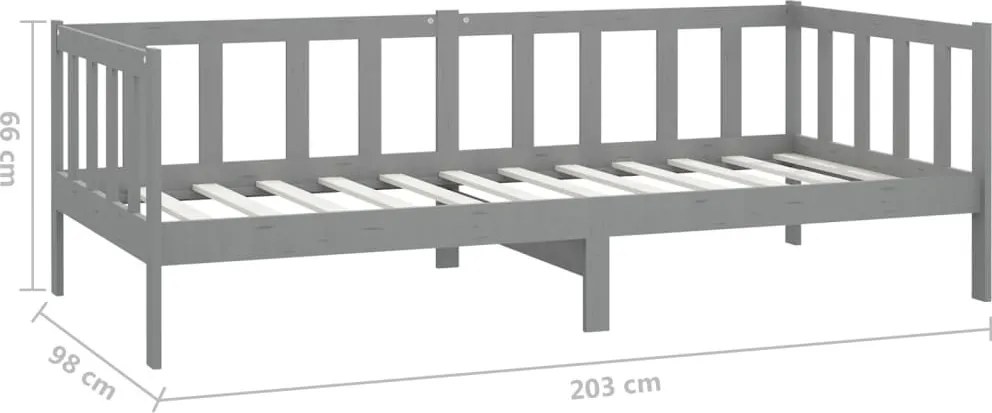 vidaXL Válenda masivní borovice 90 x 200 cm [806942] Barva: Černá