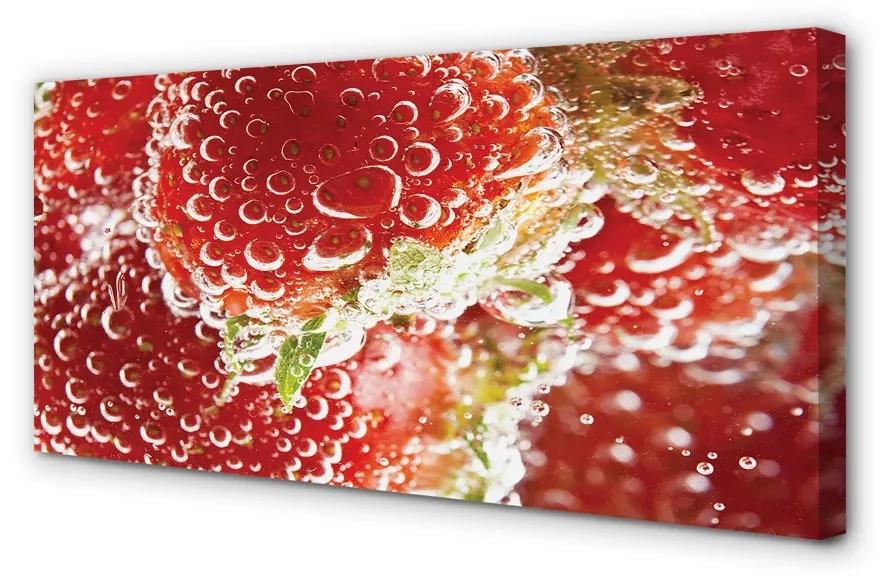 Obrazy na plátně mokré jahody 125x50 cm