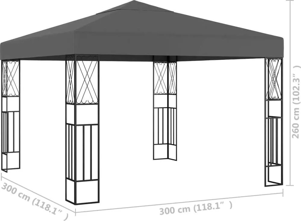 vidaXL Altán 3 x 3 m textil [48006] Barva: krémová