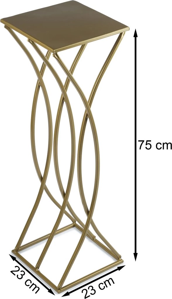 STOJAN NA KVĚTINÁČ TWIST 75X23X23 CM ZLATÁ
