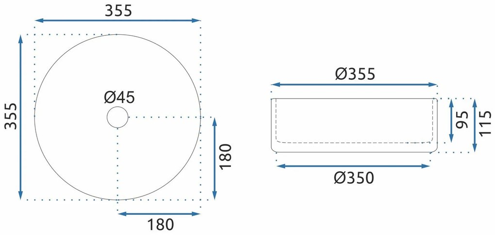 Skleněné umyvadlo na desku REA CRISTAL transparent