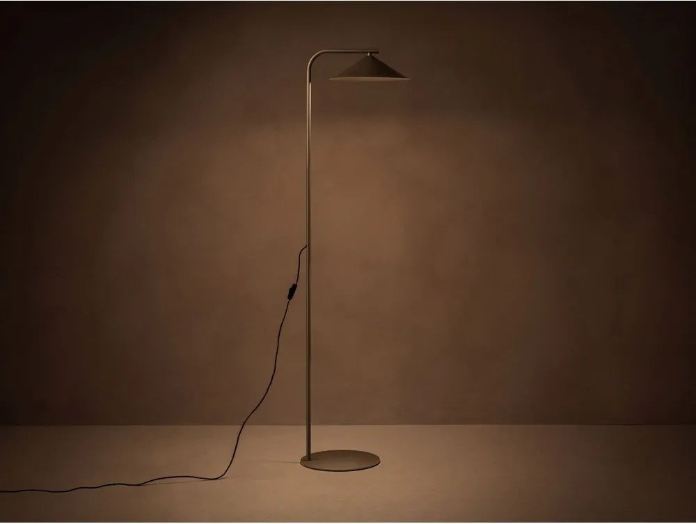 Hnědá kovová stojací lampa (výška 160 cm) Nocte – Micadoni