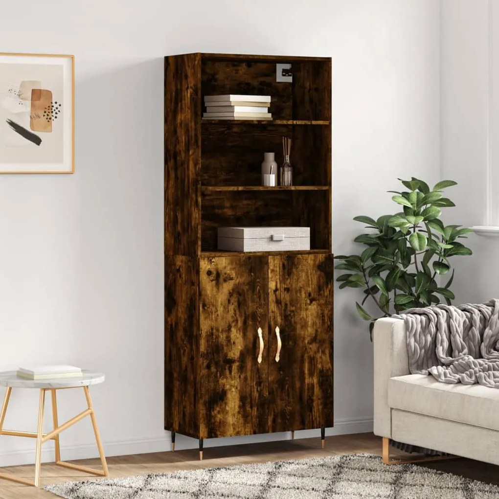 Skříň highboard kouřový dub 69,5 x 34 x 180 cm kompozitní dřevo,  3189234