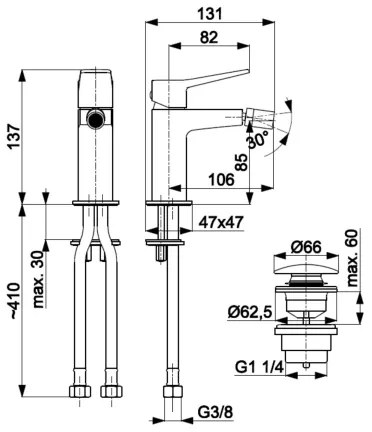 KFA Armatura 4527-015-34 - Bidetová baterie + výpusť MALAGA rose gold