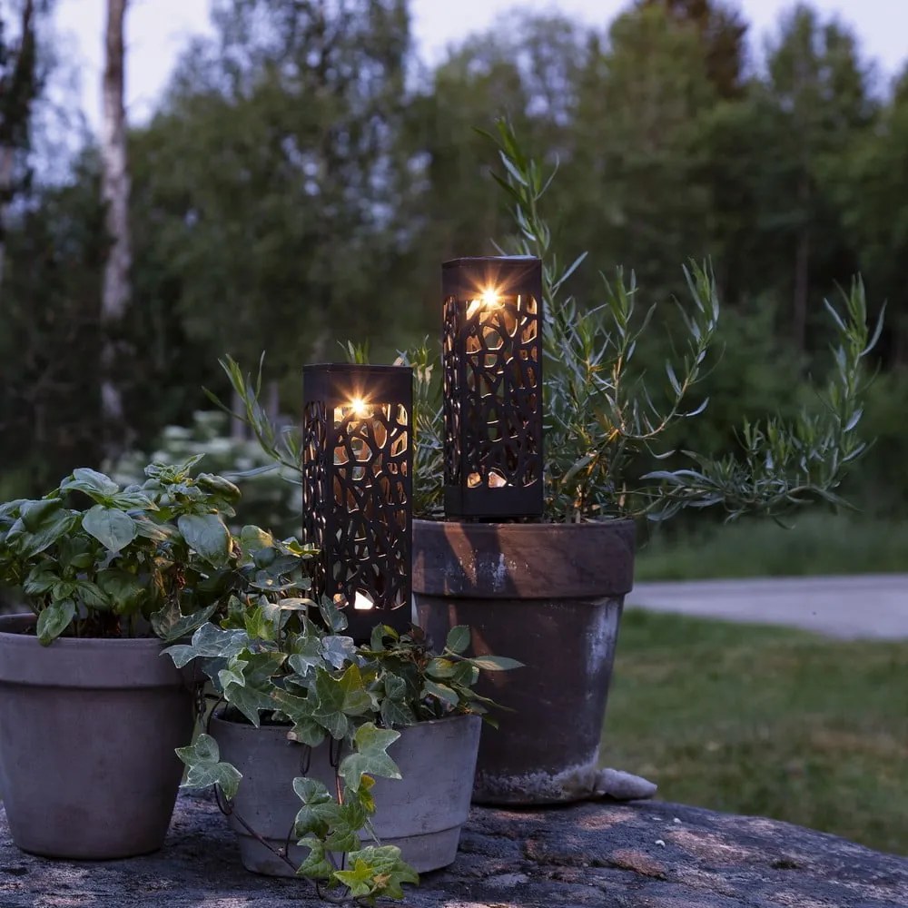 Sada 2 venkovních solárních LED svítidel Star Trading Izola, výška 18 cm