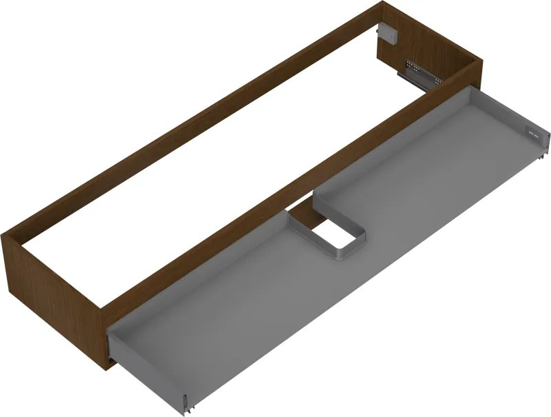 Mexen Box-A, závěsná skříňka 160 cm, 1 zásuvka, ořech, 91AX0-1600-235-1-86