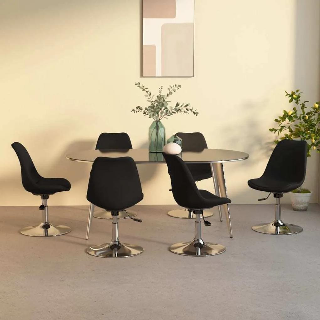 vidaXL Otočné jídelní židle 6 ks textil [3085359] Barva: Tmavě šedá