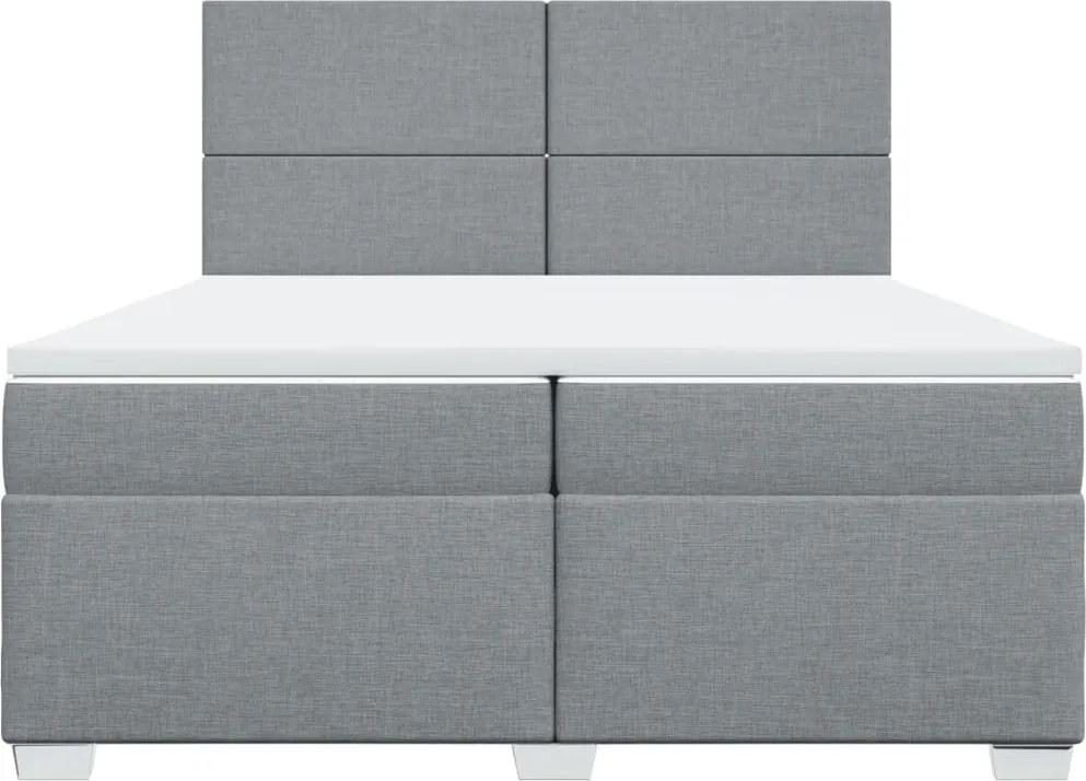 Box spring postel s matrací světle šedá 200 x 200 cm textil 3292888