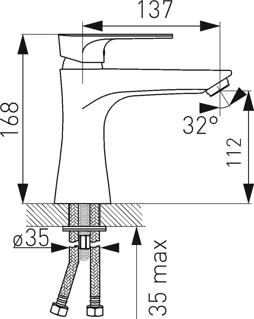 Novaservis Novaservis, Umyvadlová stojánková baterie ALGEO SQUARE chrom, BAQ2