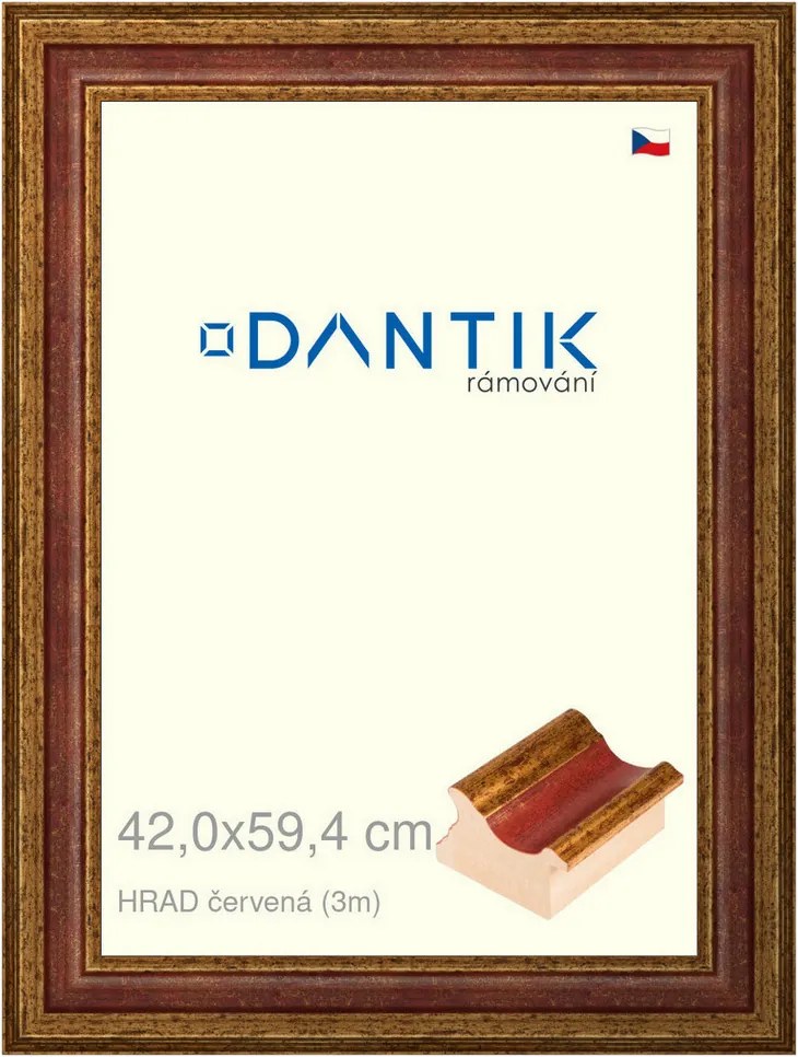 DANTIK rámeček 42x59,4 | HRAD červená (Plexi Čiré)