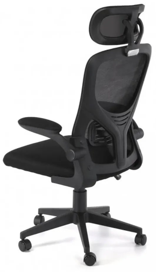 Ergonomická kancelářská židle s bederní opěrkou a opěrkou hlavy, černá