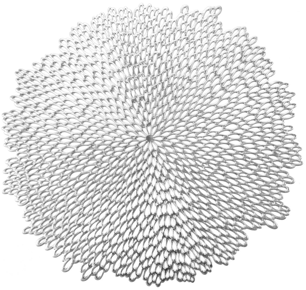 SADA 6KS PROSTÍRÁNÍ NA STŮL ELEN (FI) 38 CM STŘÍBRNÁ