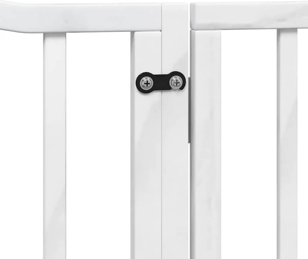 Zábrana pro psy s dvířky skládací 12 panelů bílá 960 cm topol 3155624