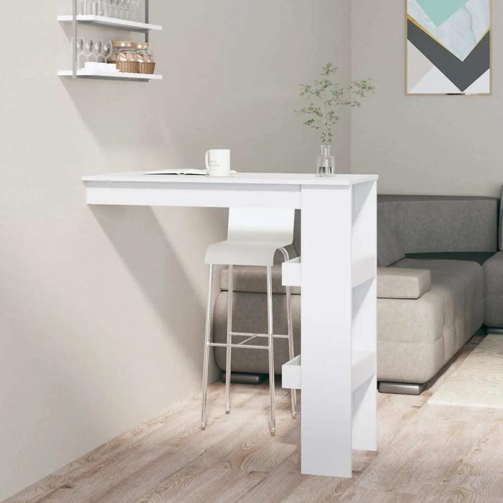 vidaXL Nástěnný barový stolek 102x45x103,5 cm kompozitní dřevo [811782] Barva: bílá s vysokým leskem