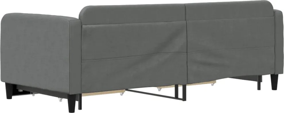 Válenda s přistýlkou a zásuvkami tmavě šedá 90 x 200 cm textil 3196853