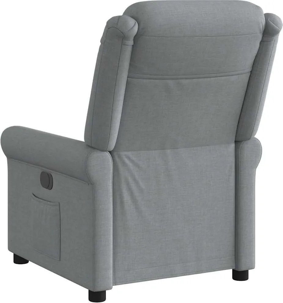 Elektrické polohovací křeslo světle šedé textil 3303294