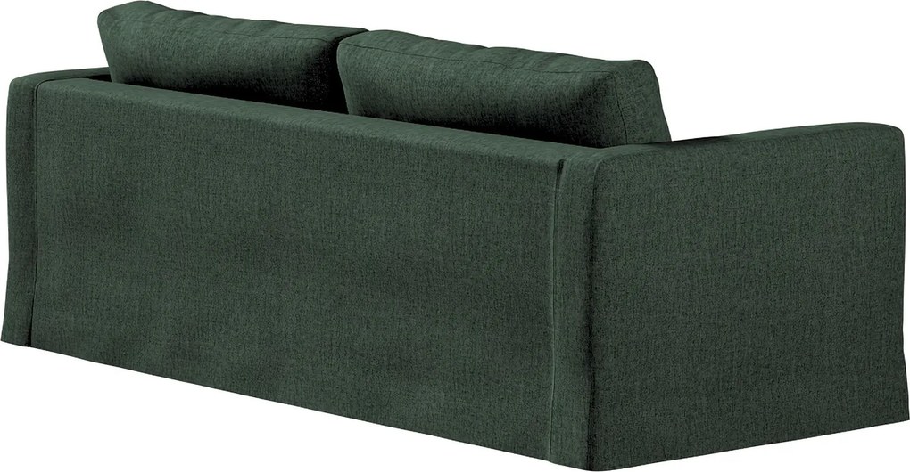 Potah na pohovku IKEA Karlstad 3-místná, nerozkládací, dlouhý barva zelená látka pletený vzor