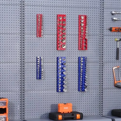 Magnetická sada organizérů zásuvek 6ks zásuvkových přihrádek Modrá a červená