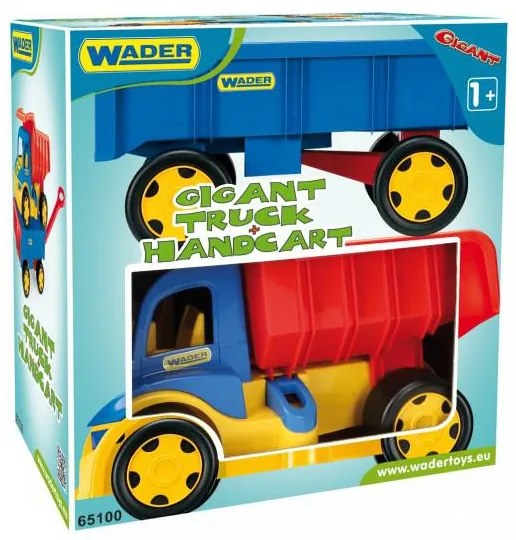 Wader Auto Gigant Truck sklápěč + dětská vlečka 55 cm
