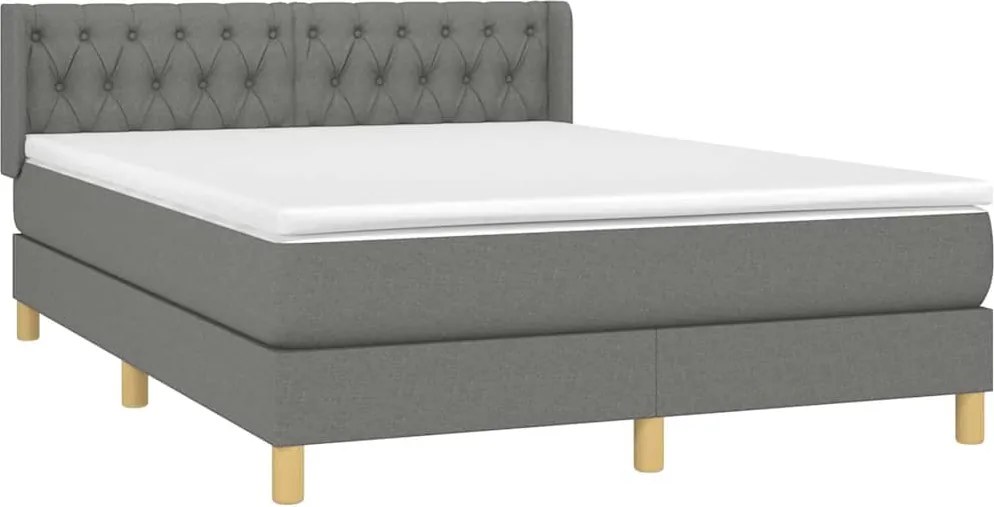 Box spring postel s matrací tmavě šedá 140x200 cm textil 3130514