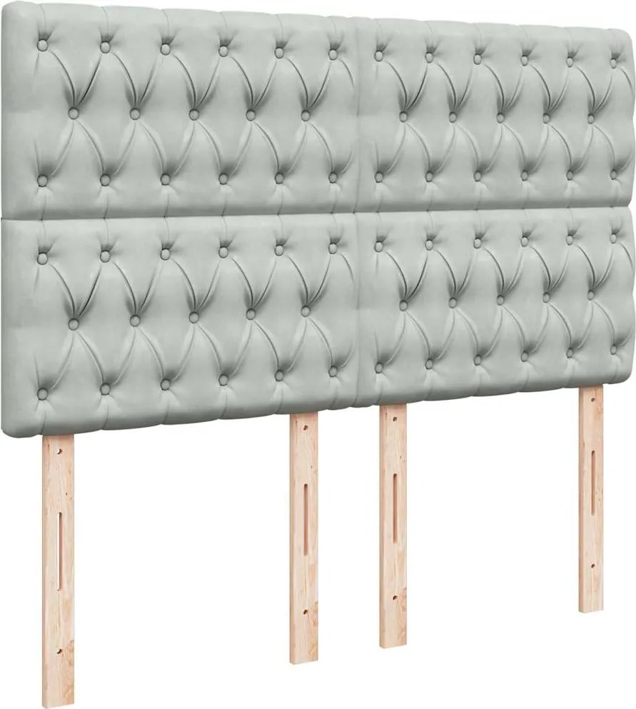 Box spring postel s matrací světle šedá 160x200 cm samet 3292388
