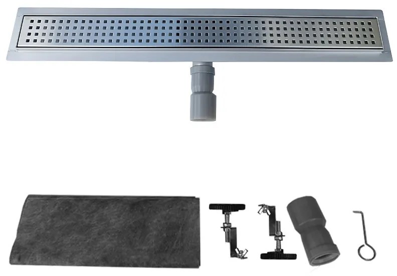 BPS-koupelny Sprchový odtokový žlab DL01 QUBE G3 HYD-2645 90 cm, satén