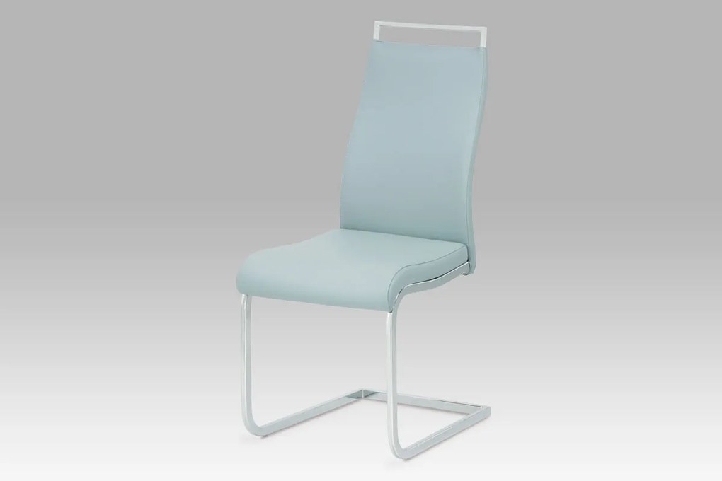 Artium Jídelní židle koženka sv. šedá / chrom - HC-649 GREY1