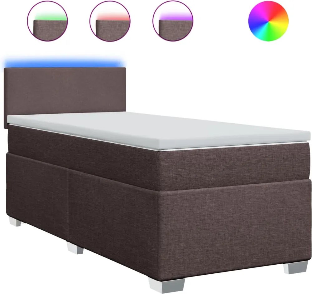 Box spring postel s matrací tmavě hnědá 100 x 200 cm textil 3288095