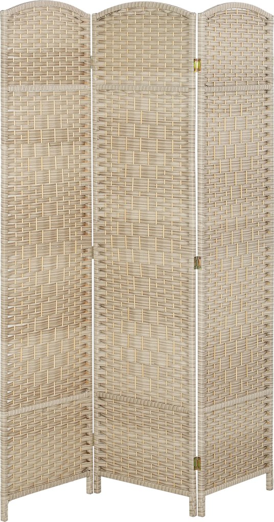HOMCOM vnitřní paraván ze dřeva 3 panely skládací dělič prostoru pro obývací pokoj, ložnici 135 x 180 cm dub