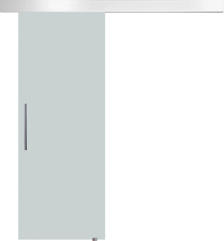 HOMCOM Skleněné posuvné dveře komplet posuvné dveře, pokojové dveře s madlem, jednostranně satinované, 2050x900mm| Aosom