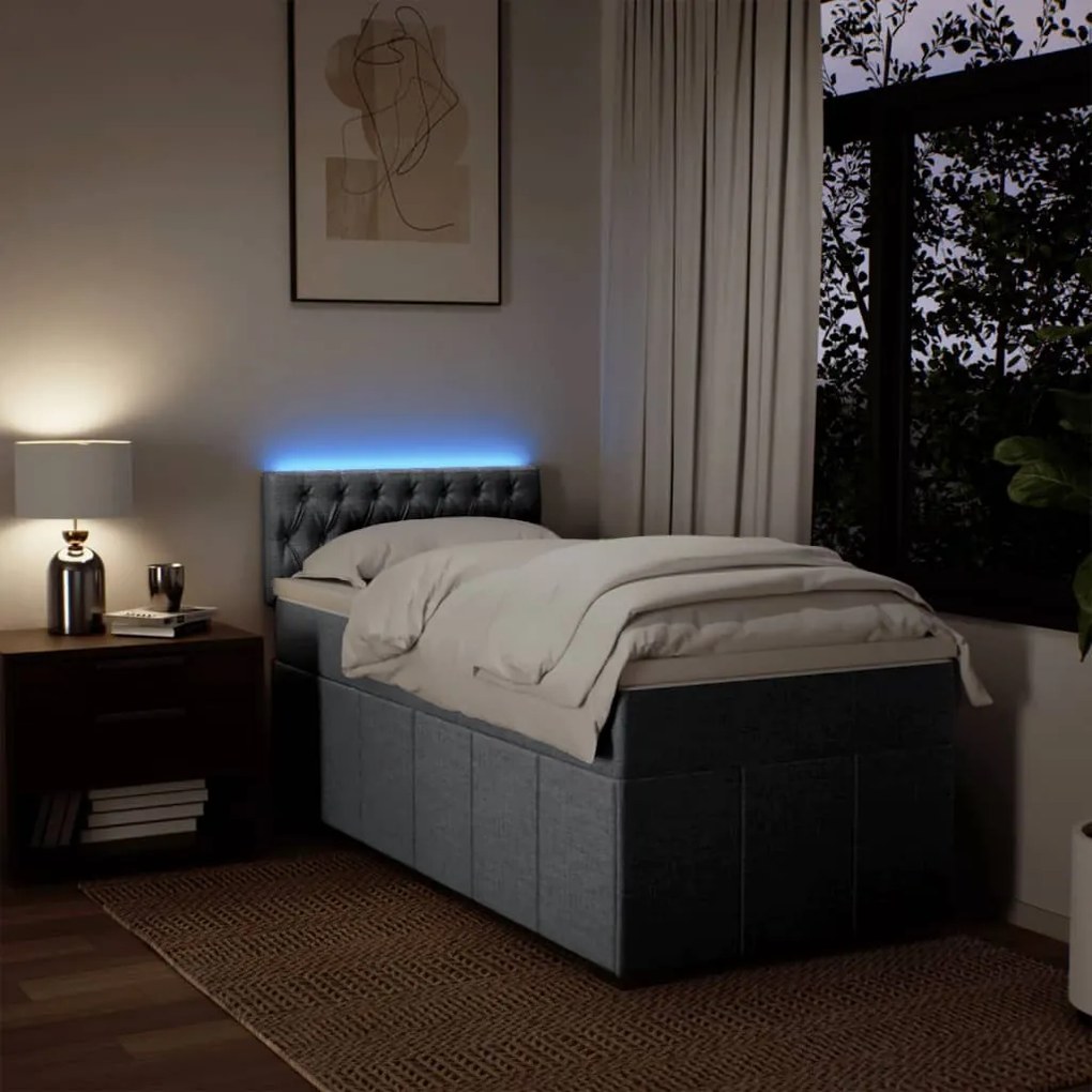 Box spring postel s matrací světle šedá 80 x 200 cm textil 3289202