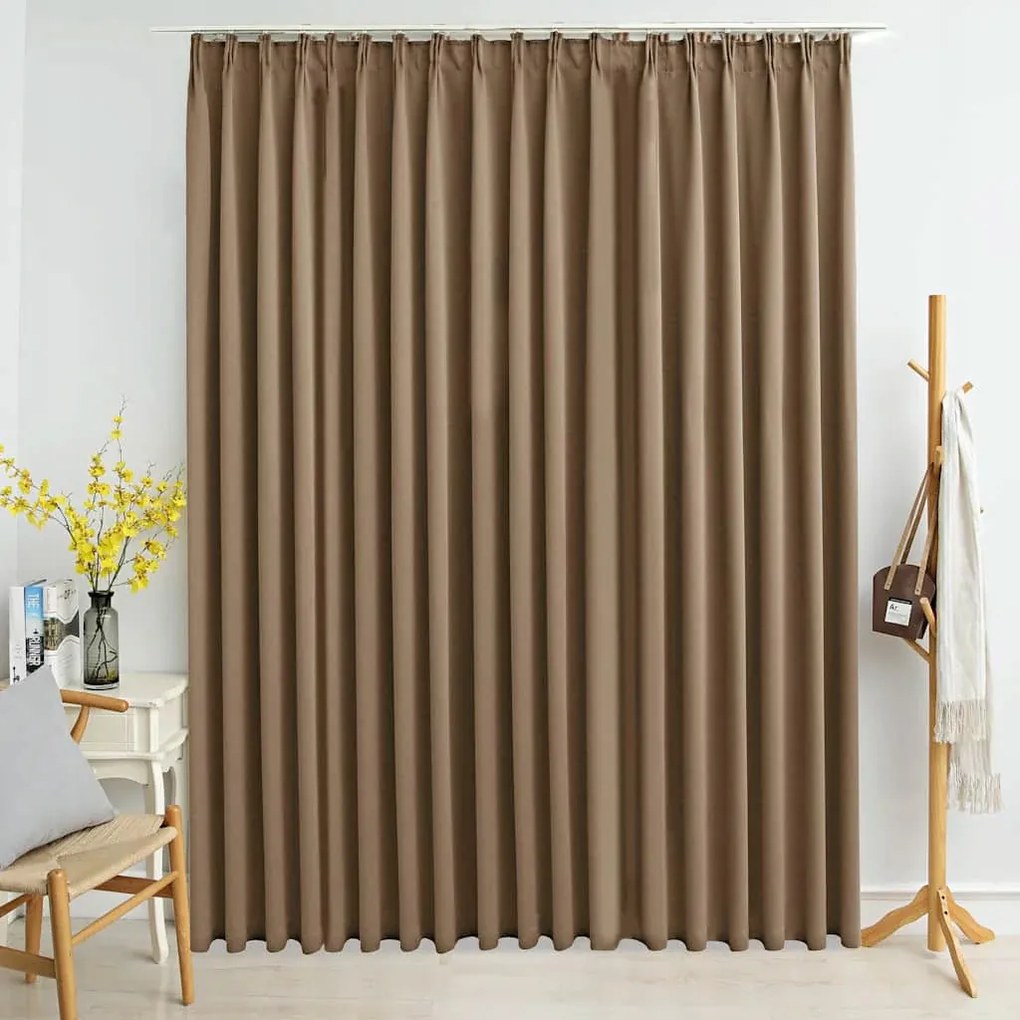 Fionshop 262762356 Zatemňovací závěs s háčky taupe 290 x 245 cm