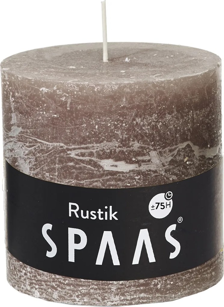 SPAAS Svíčka válec rustikální 10x10cm tmavošedá
