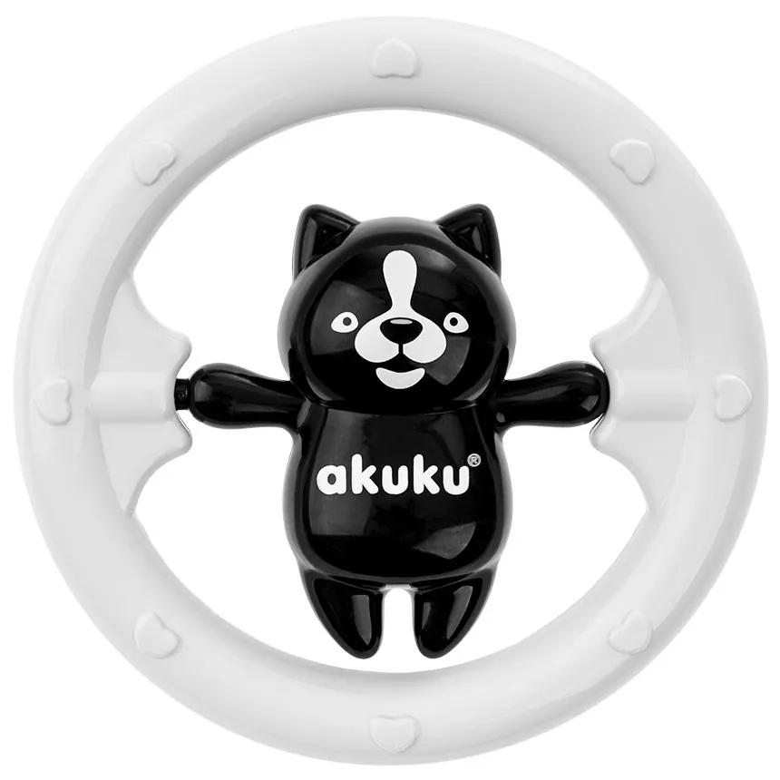 Chrastítko Akuku medvídek černobílý Barva: Bílá
