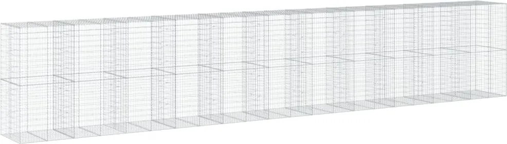 Gabionový koš s víkem 1 100 x 100 x 200 cm pozinkované železo 3295245