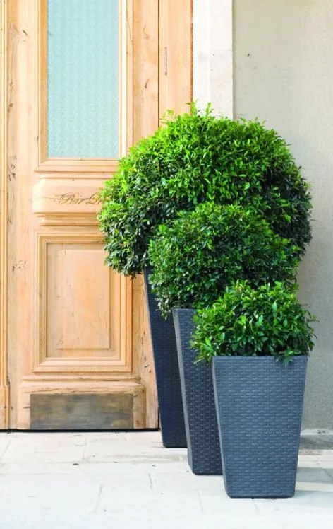 Rattan planter M - grafit