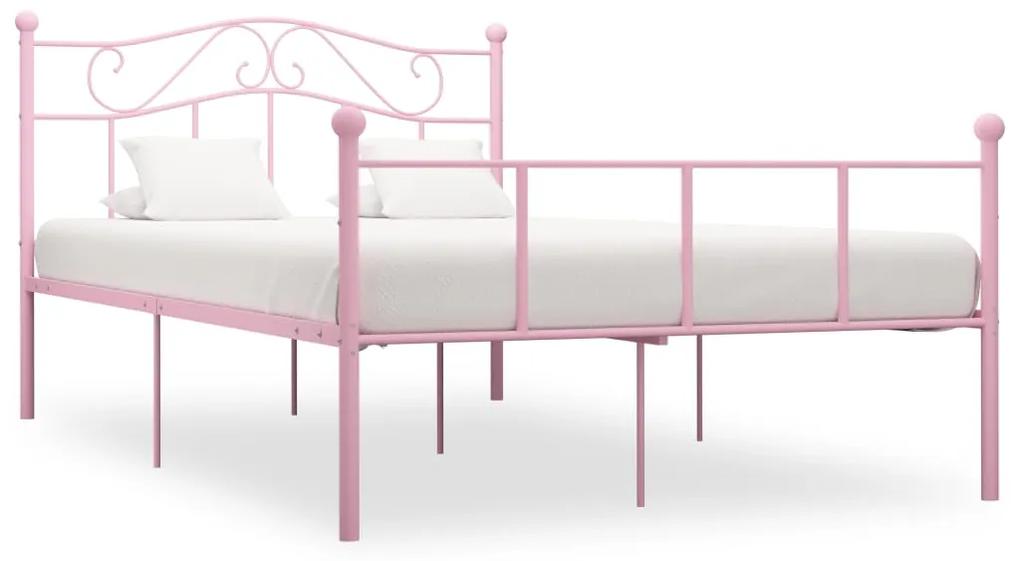 Rám postele růžový kov 160 x 200 cm,  284541