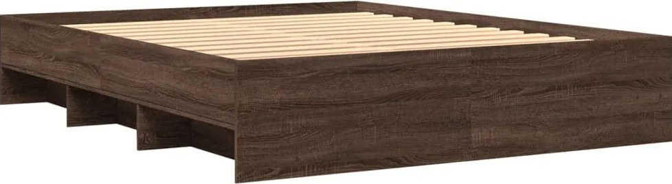 Rám postele bez matrace hnědý dub 150 x 200 cm kompozitní dřevo 3295652