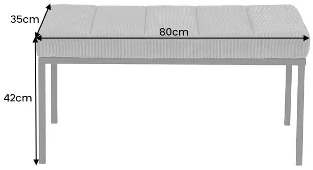 Designová lavice Bailey 80 cm hořčičný manšestr