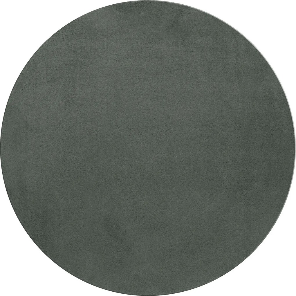 Ayyildiz, Kusový koberec Pouffy 5100 Green kruh, 200x200 (průměr) kruh, zelená, obývací pokoj