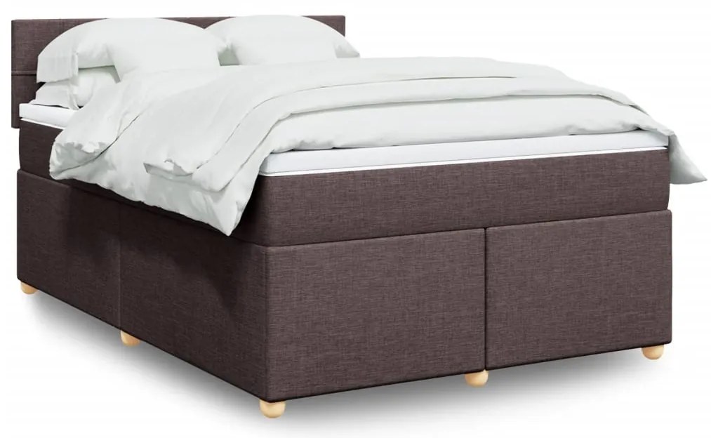 Box spring postel s matrací tmavě hnědá 140x200 cm textil 3286706