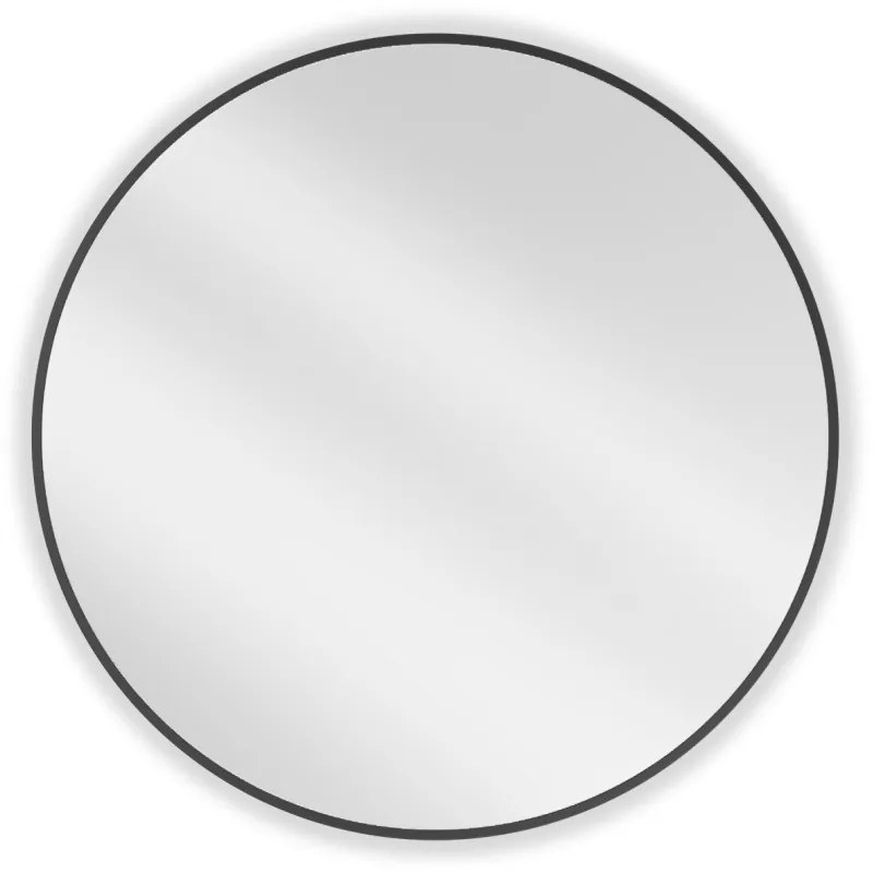Mexen Loft, kulaté koupelnové zrcadlo 80 cm, barva rámu černá matná, 9850-080-080-000-70